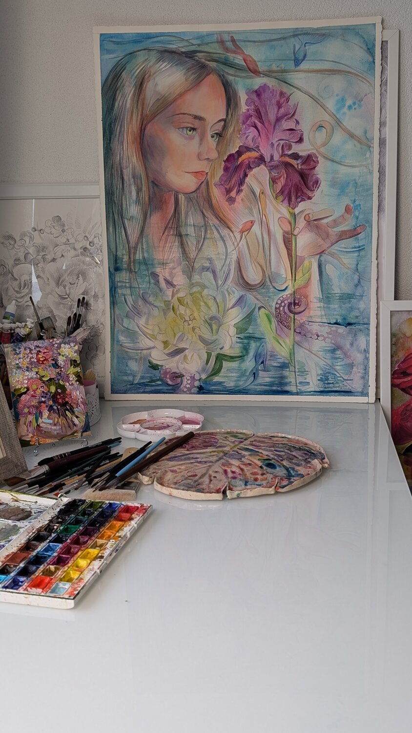 Zarte Welt by Marina Kaiser (2026) : Painting Watercolor, Pencil on ...