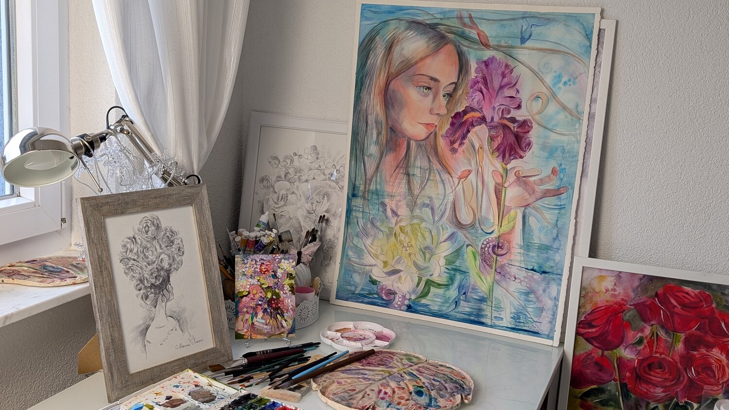 Zarte Welt by Marina Kaiser (2026) : Painting Watercolor, Pencil on ...