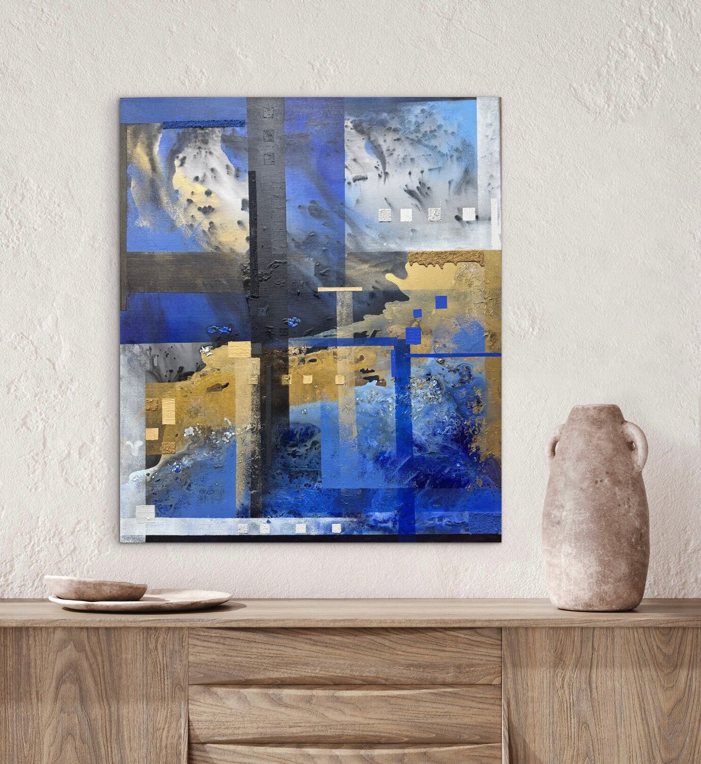 Steady flowing by Céline Dürst (2025) : Painting Acrylic, Sand on ...