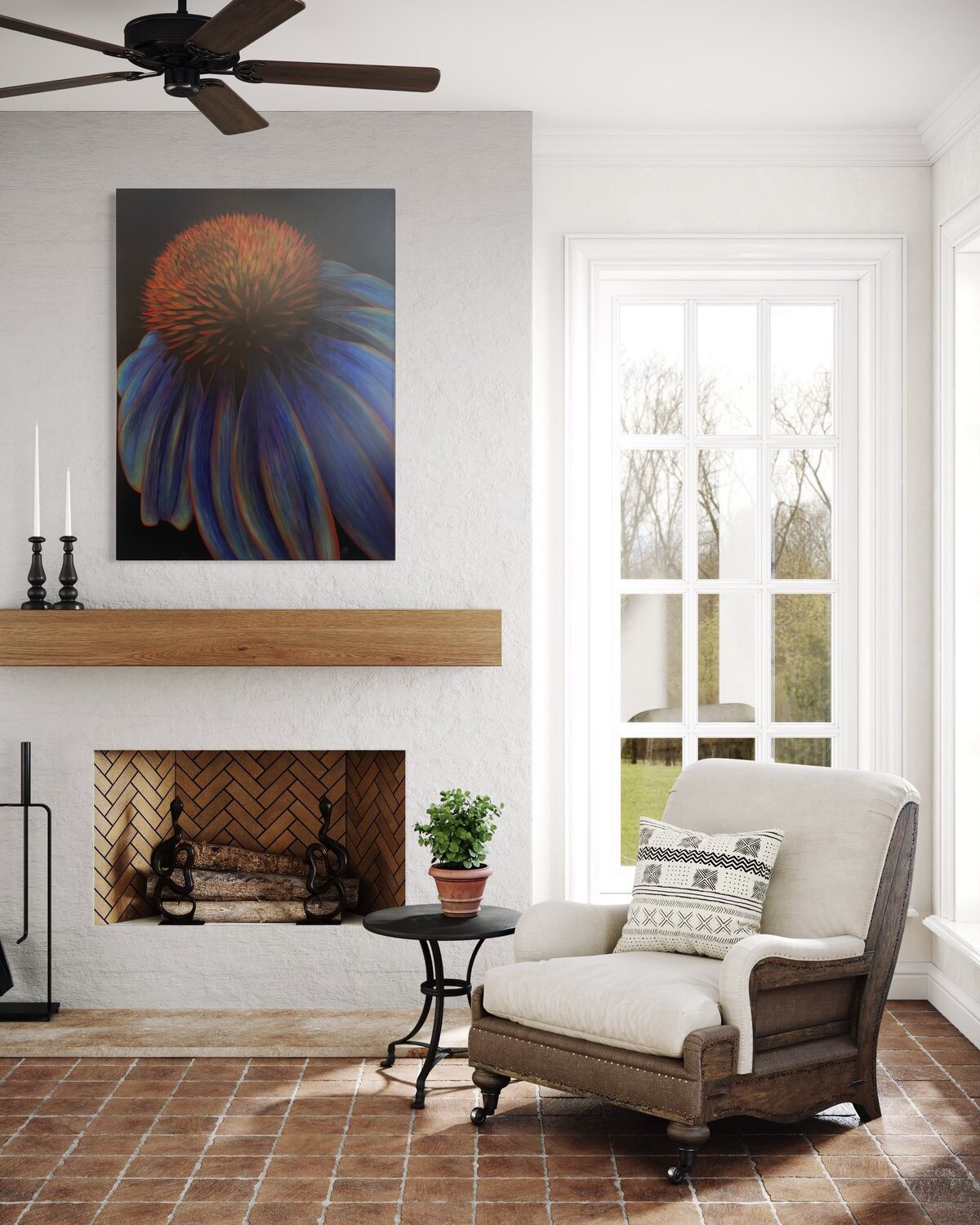 Cone Flower 3x4ft von Crystal Bailey (2024): Malerei Acryl auf Leinwand ...