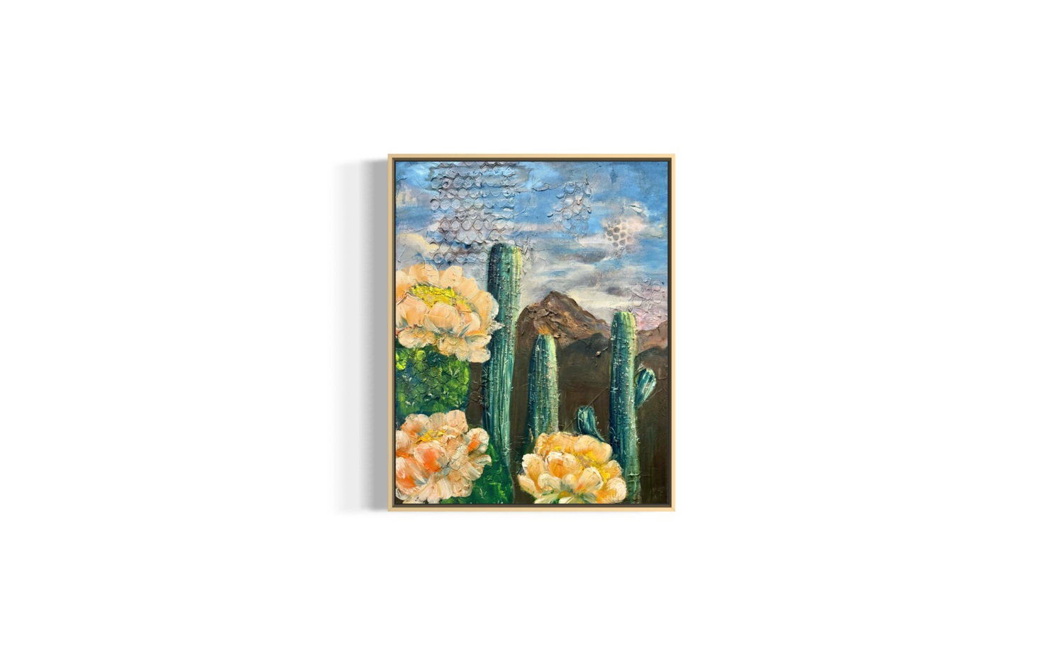 Desert Horizon by Ellen Gonzales (2025) : Painting Oil, Collage on ...