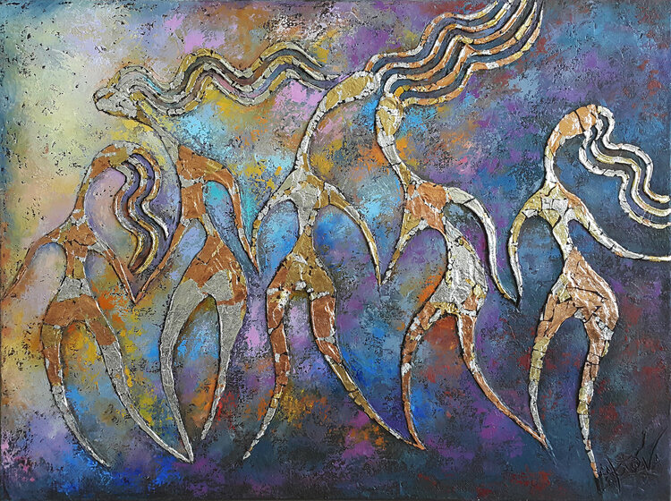 Abstract Painting Of Girl Dancing