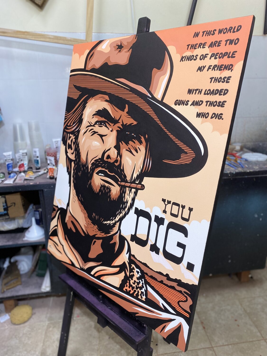 Clint Eastwood - You Dig by Jamie Lee (2023) : Painting Acrylic on ...