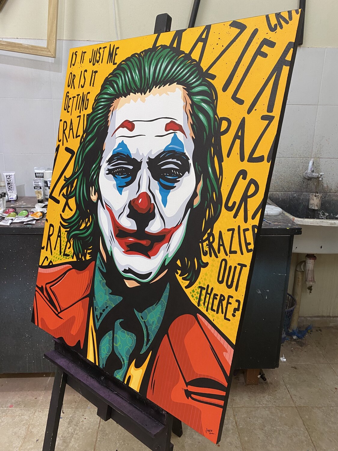 Joker by Jamie Lee (2023) : Painting Acrylic, Spray Paint on Canvas ...