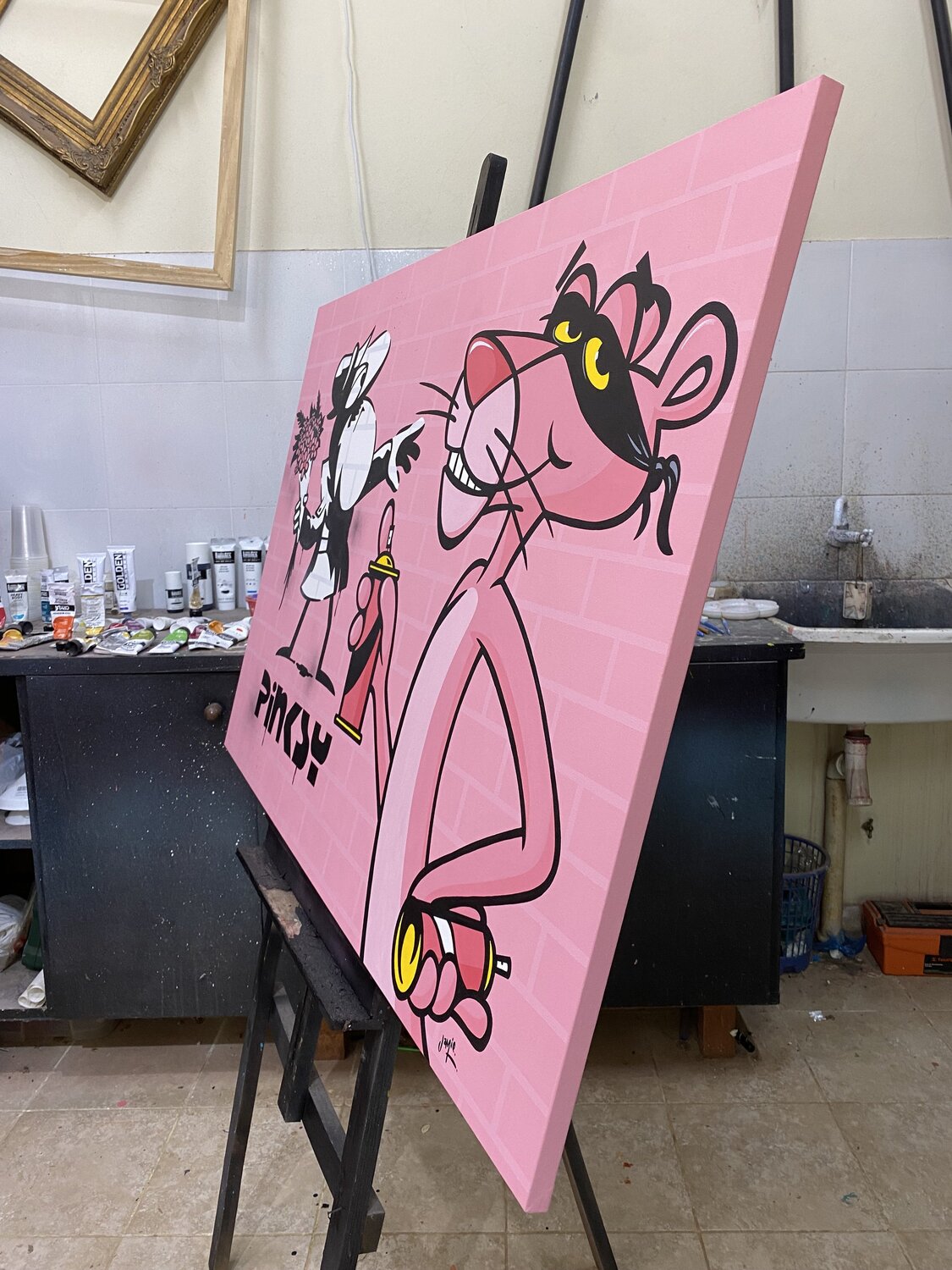 Pinksy's Flower Thrower by Jamie Lee (2024) : Painting Acrylic on ...