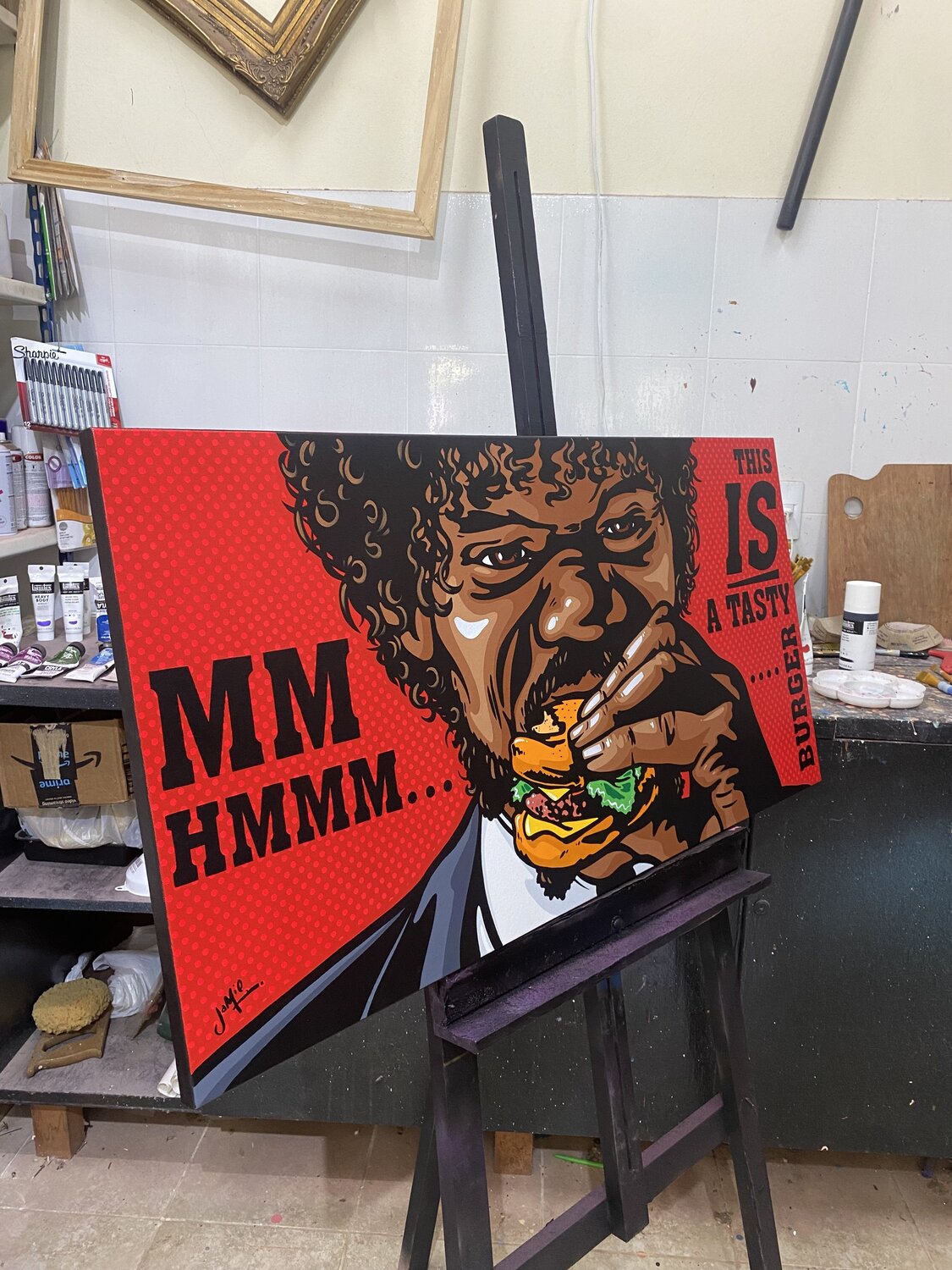 Pulp Fiction - Big Kahuna burger von Jamie Lee (2024): Malerei Acryl ...