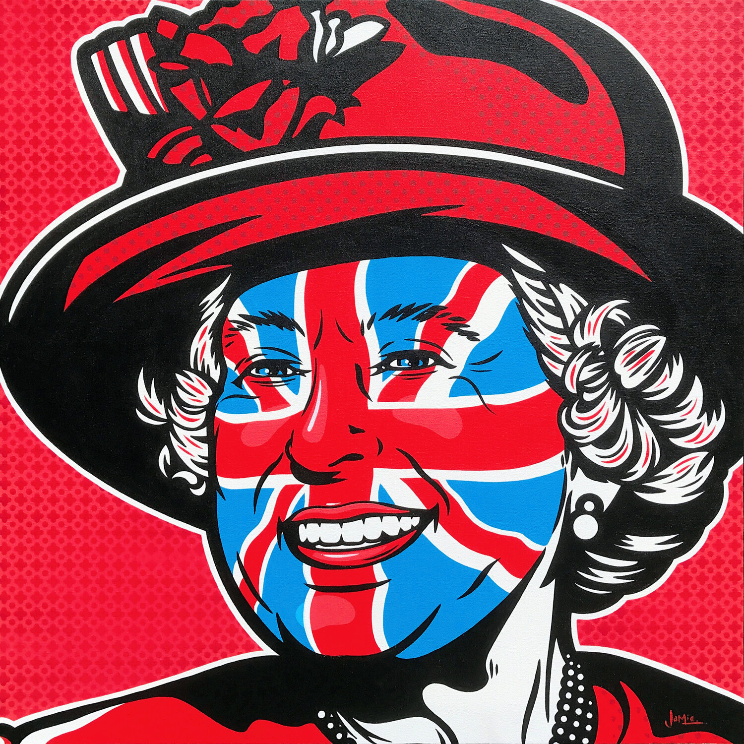 Queen Elizabeth by Jamie Lee (2022) : Painting Acrylic on Canvas ...