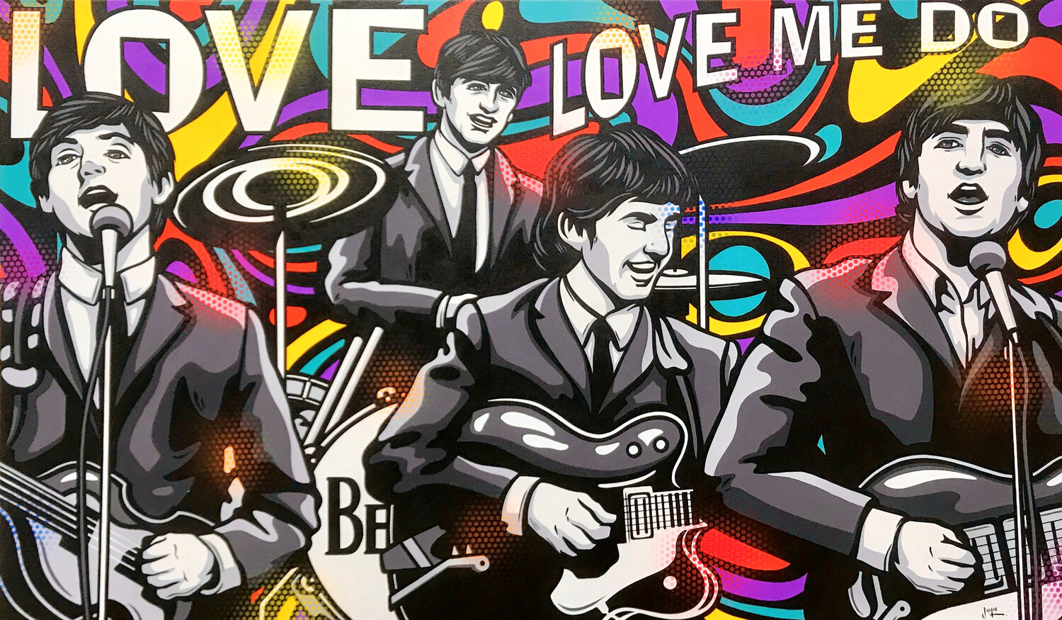 The Beatles - Love Me Do by Jamie Lee (2022) : Painting Acrylic, Spray ...
