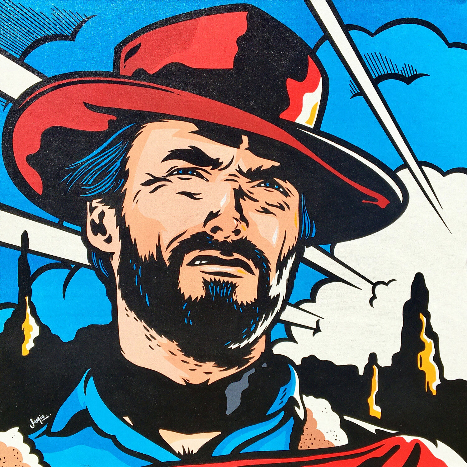 Clint Eastwood by Jamie Lee (2020) : Painting Acrylic on Canvas - Singulart