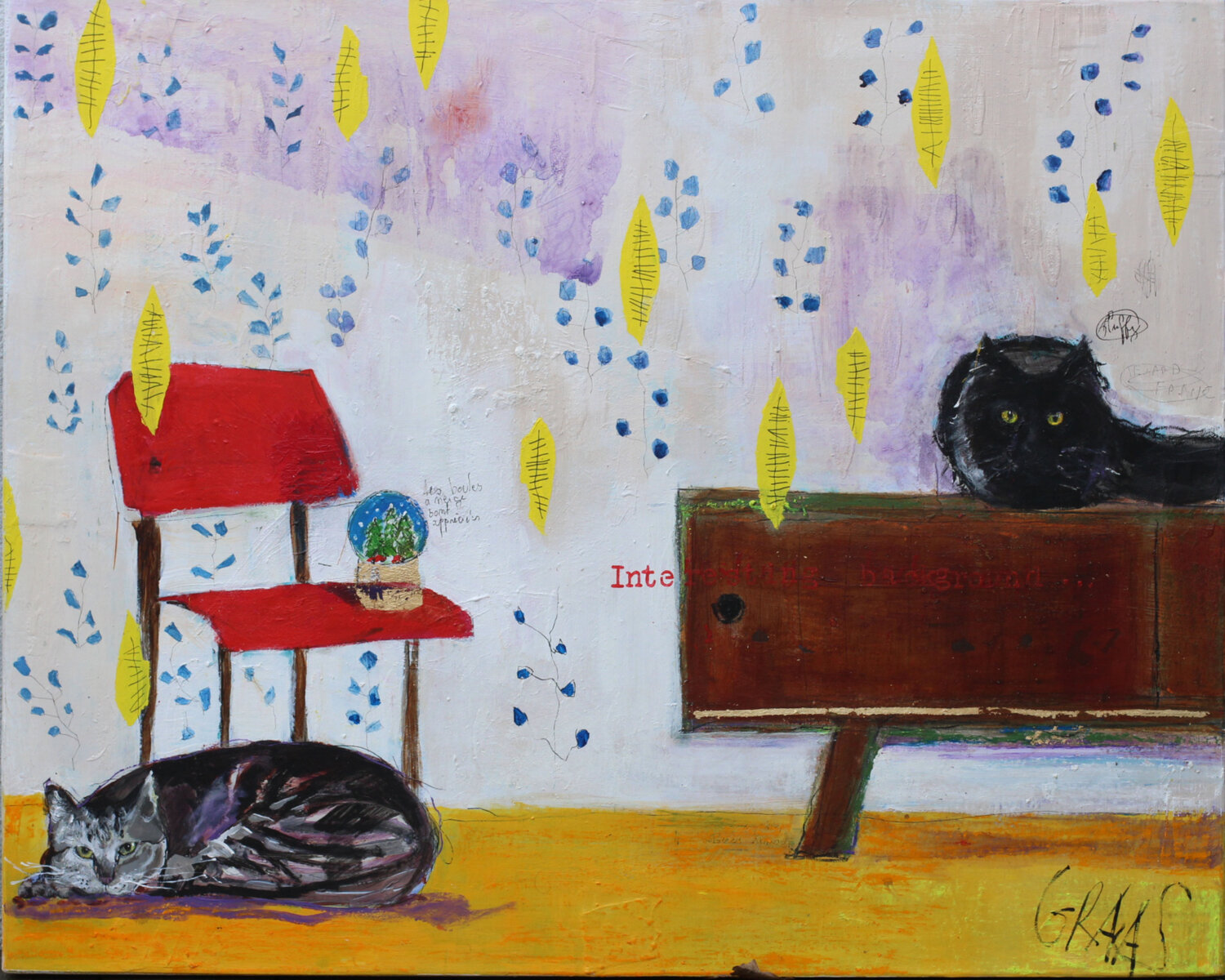 Interesting Background by Béatrice Graas (2023) : Painting Acrylic, Oil ...