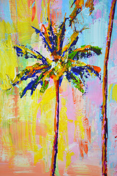 Palms. Ocean 3. by Iryna Kastsova (2022) : Painting Acrylic on Canvas ...