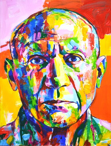 Pablo Picasso by Iryna Kastsova (2023) : Painting Acrylic on Canvas ...