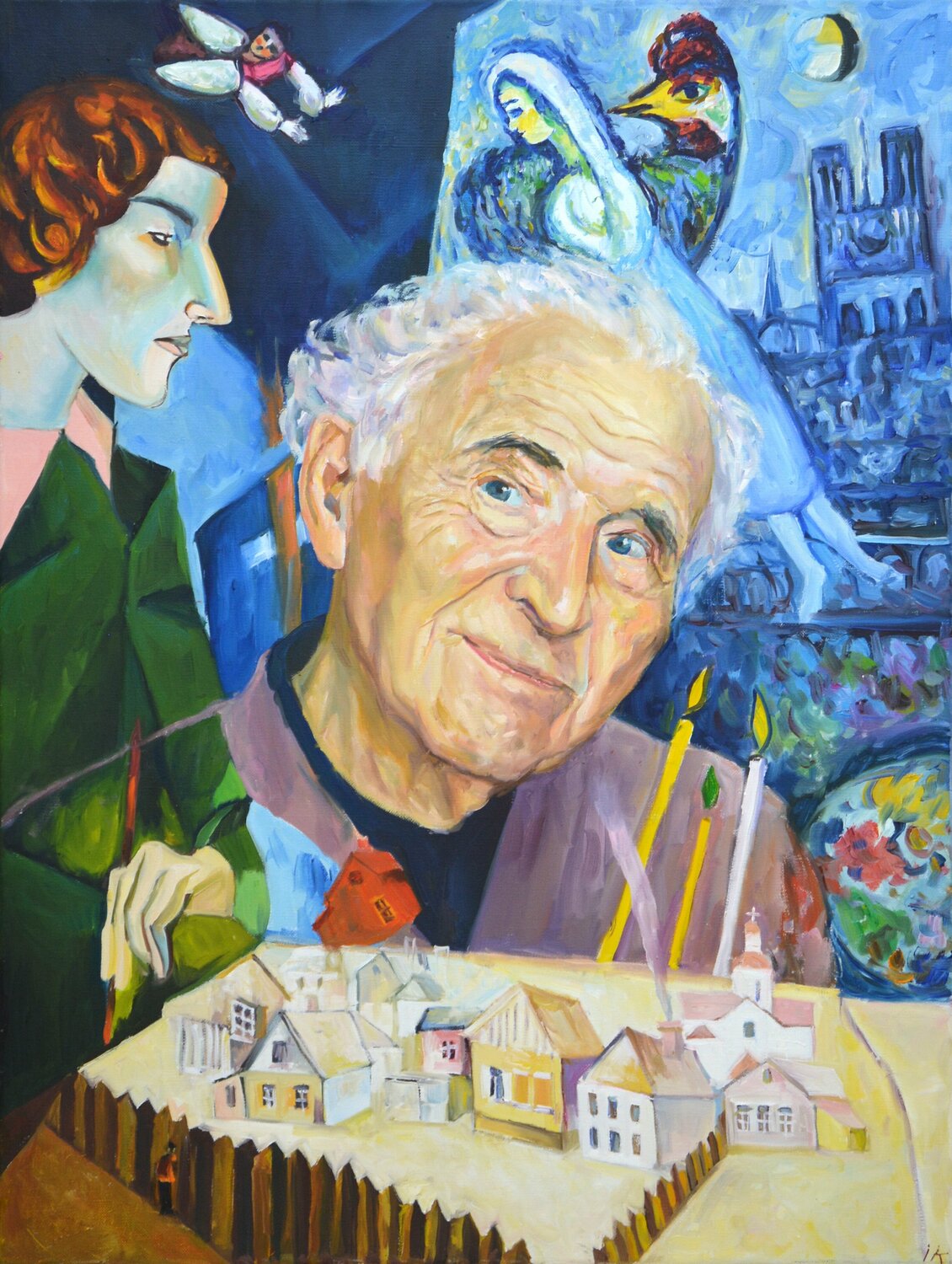 Mark Shagal by Iryna Kastsova (2021) : Painting Oil on Canvas - Singulart