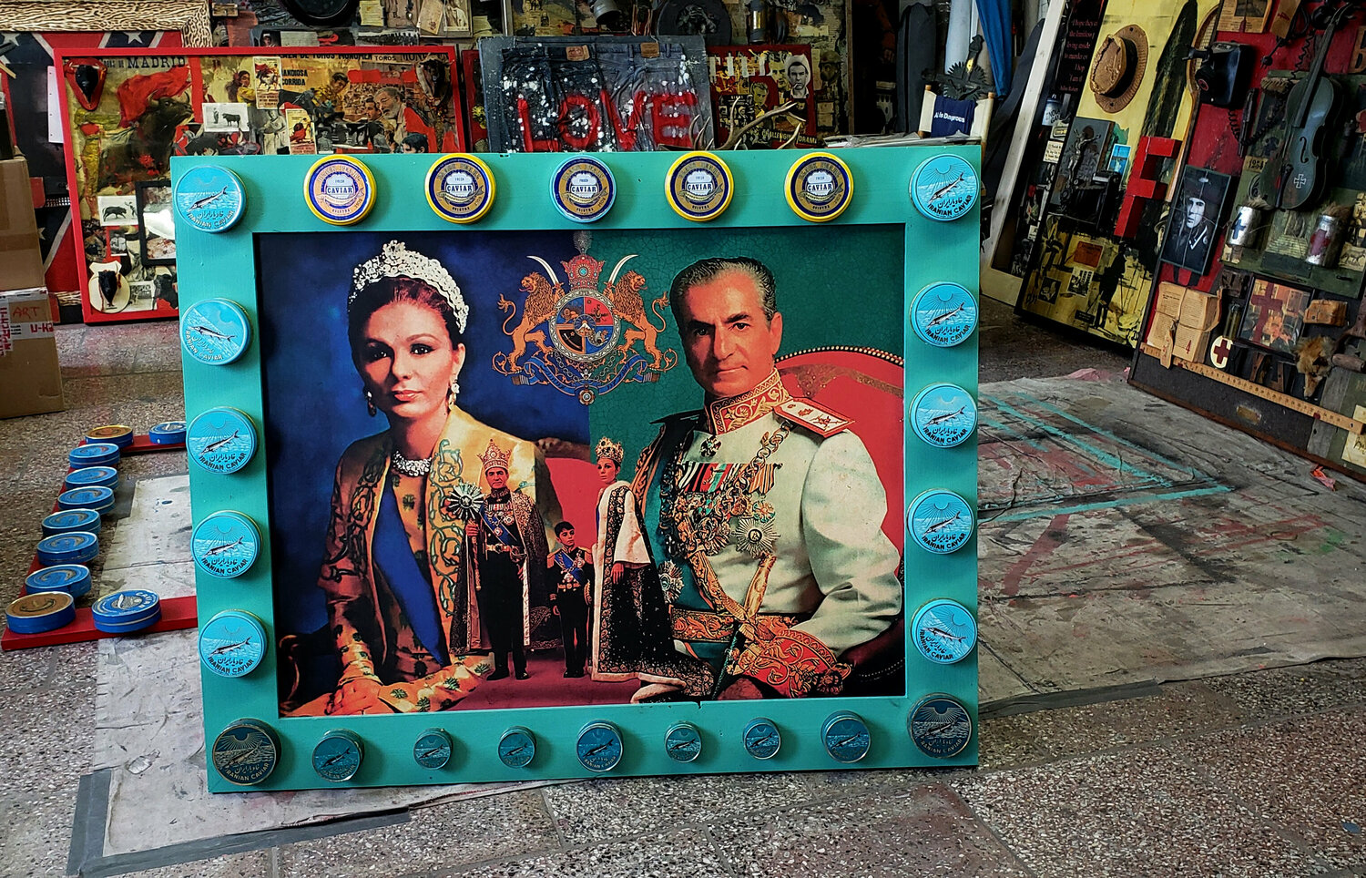 Official Portrait of the Shah and Queen Farah Diba of Iran , with the ...