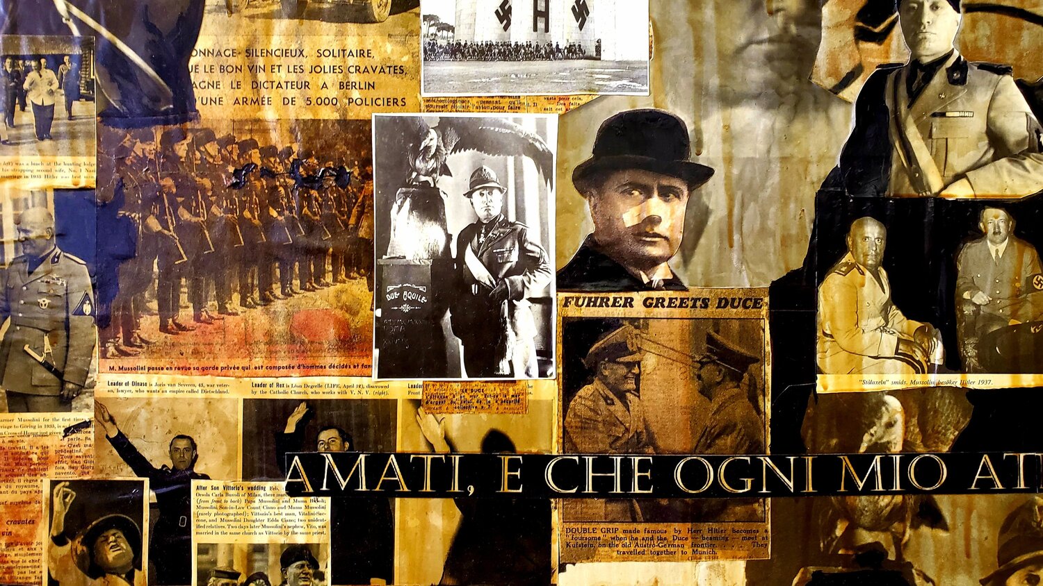 IL DUCE A collage on canvas made from Original 1930 clippings of ...