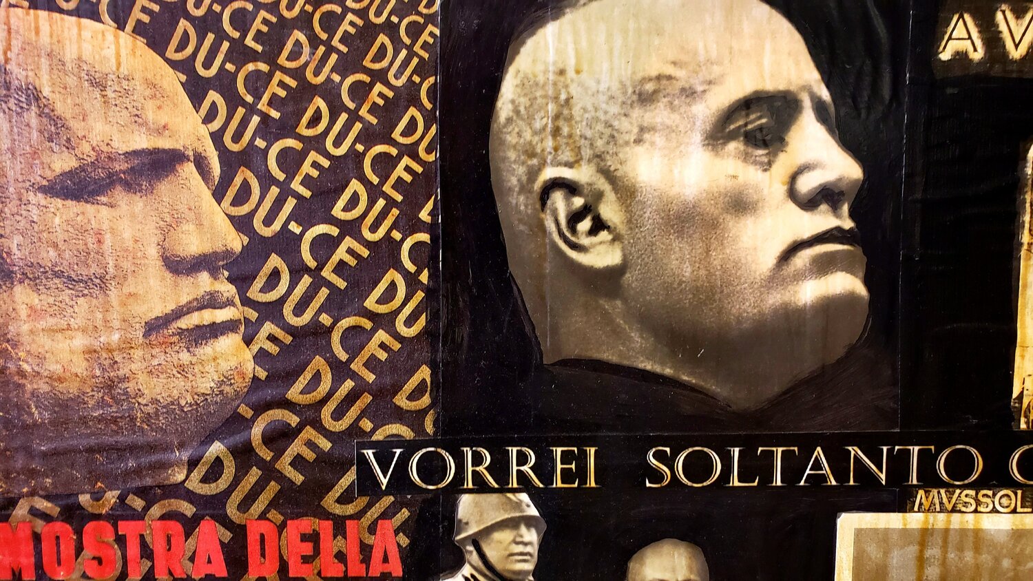 IL DUCE A collage on canvas made from Original 1930 clippings of ...