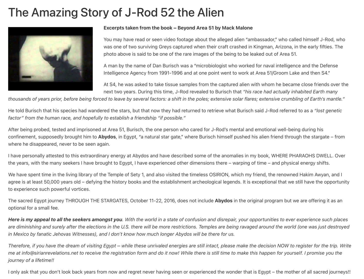 Looking at the Alien . The Artist Thomas Dellert and the Alien J-Rod by ...