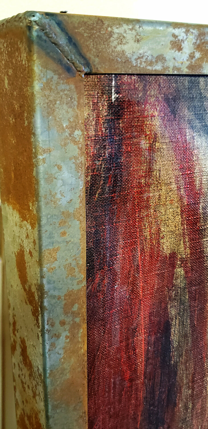 RICHARD WAGNER. Oil Painting with Earth on raw canvas The Fire and the sword of Siegfried Der ...