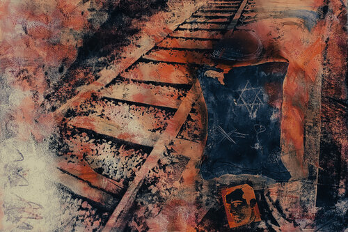 Raul Wallenberg. Hand printed silk screen on oil painting One of a kind ...