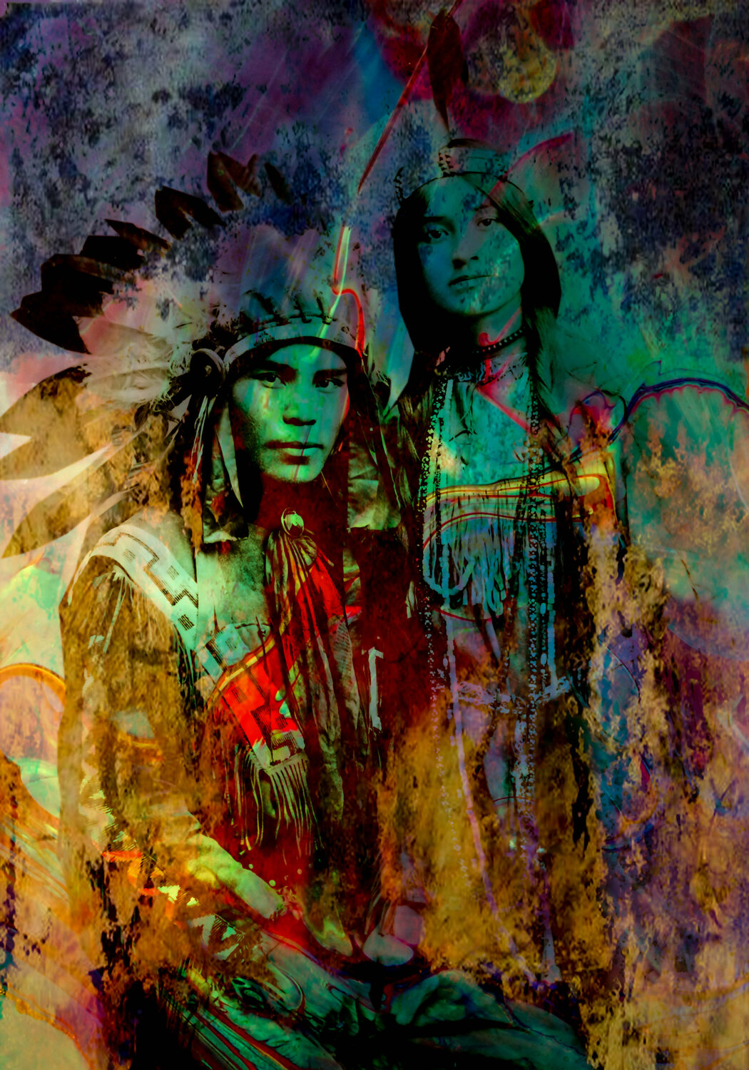 Native American Couple Art