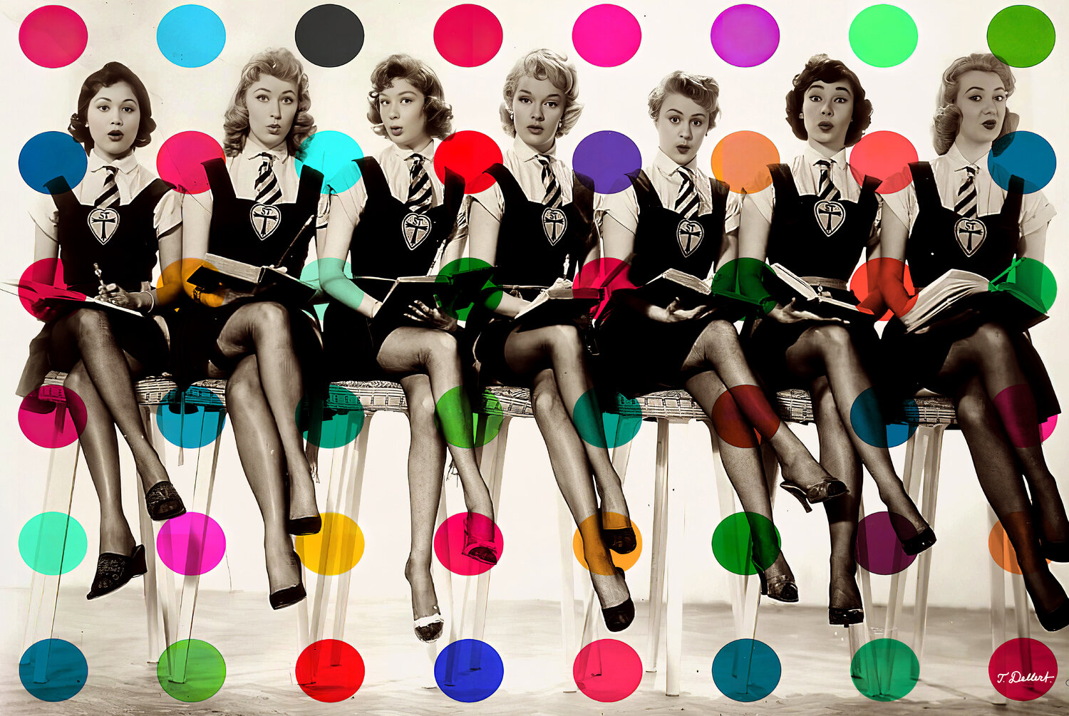 ST Trinian School girls in their uniforms with tie and seamed Fully ...