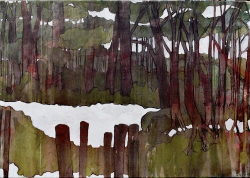 HERBST-WALD AM WEISSEN GEWÄSSER 4 by Skadi Engeln (2025) : Painting Oil ...