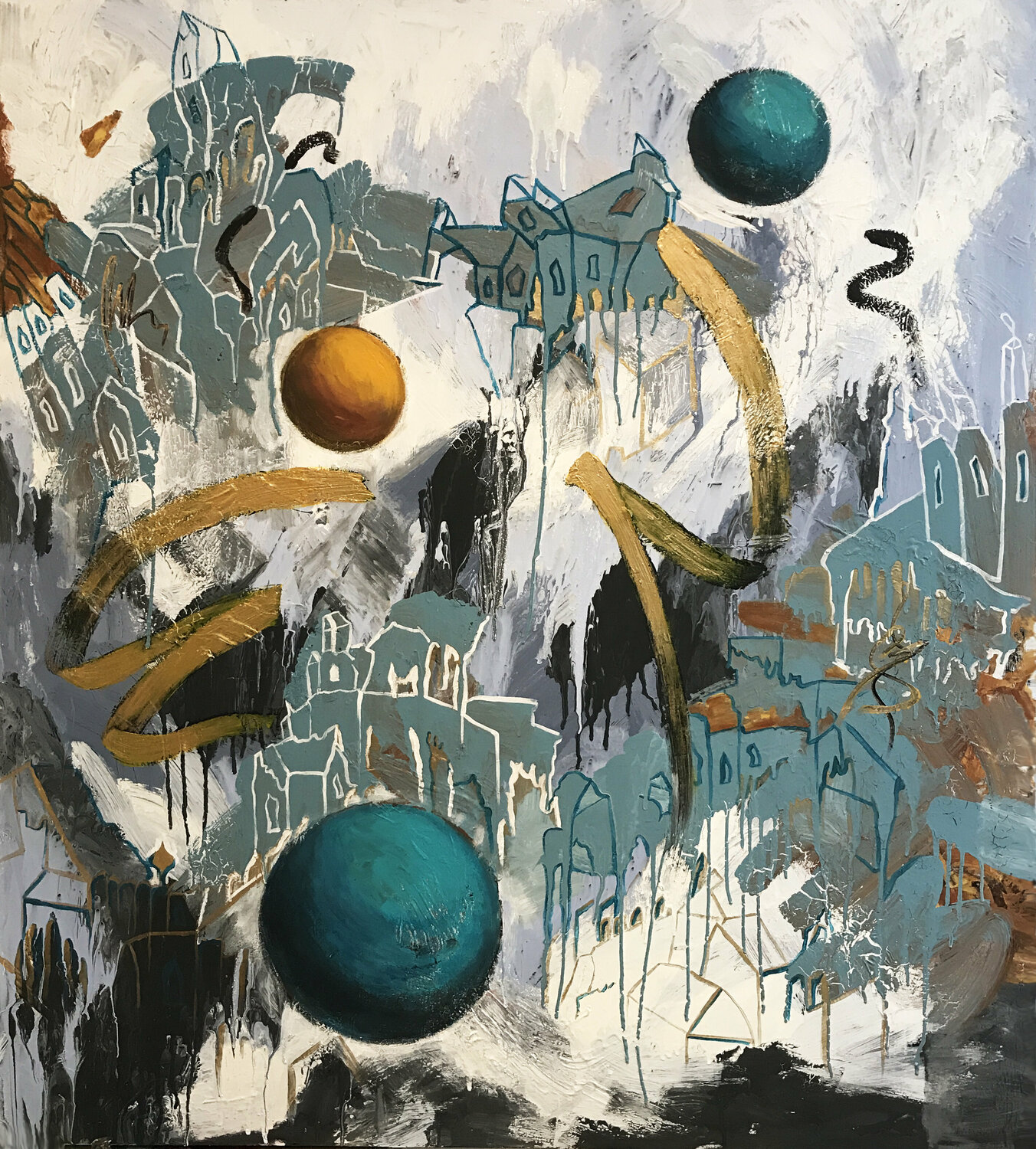 Landscape with abstract forms de Marina Wittemann (2020): Pintura ...