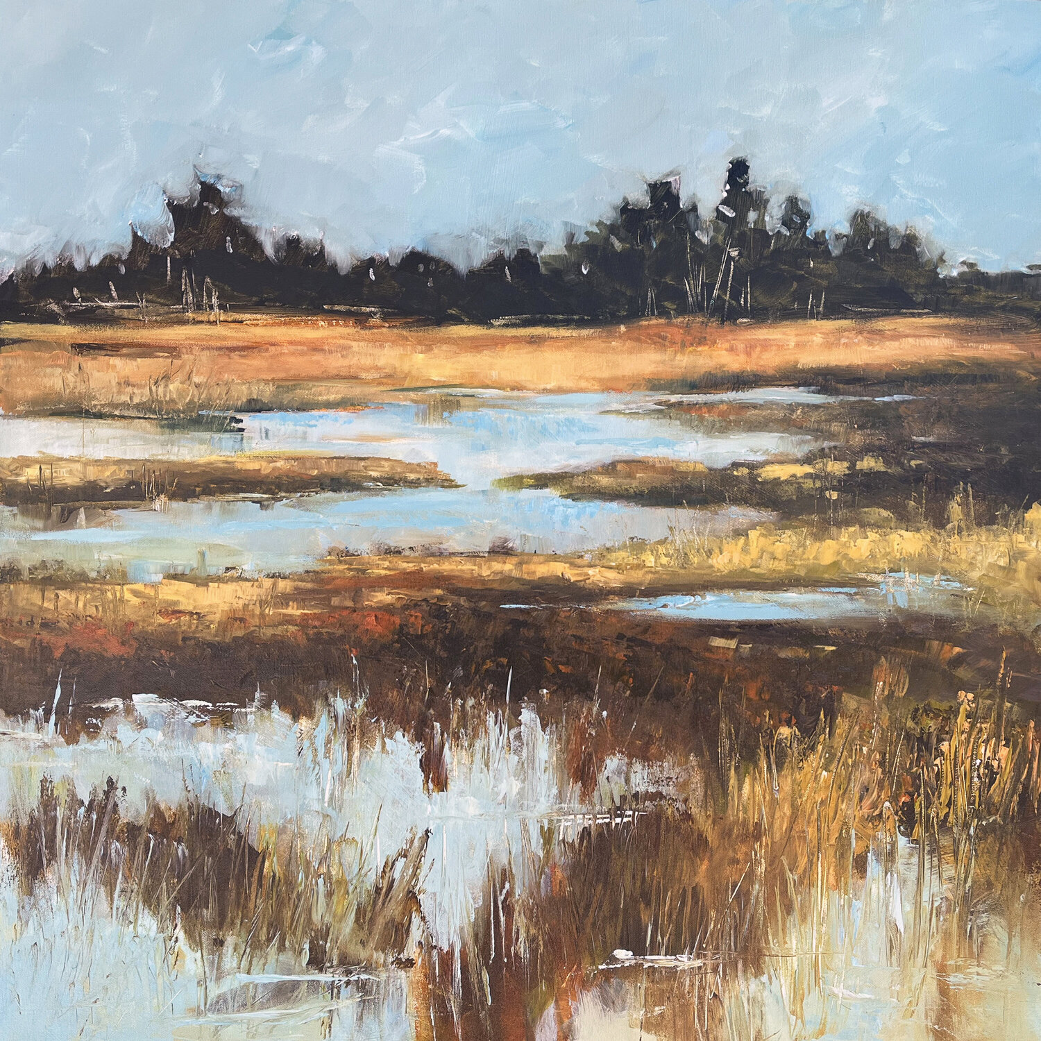 Peaceful Reflections von Filomena Booth (2024): Malerei Acryl auf ...