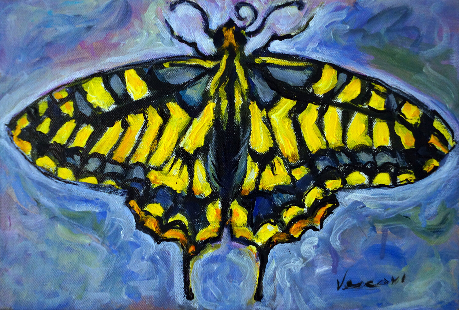 Swallowtail Butterfly by Valerie Vescovi (2024) : Painting Oil, Wax on ...