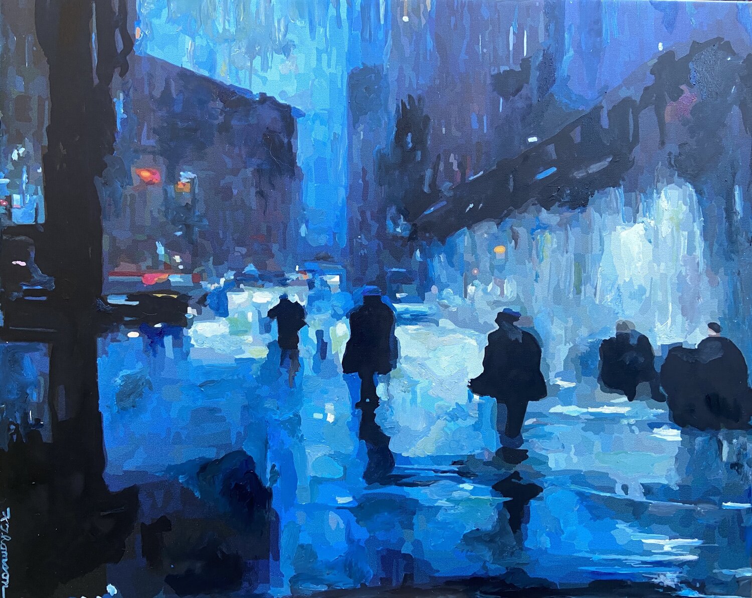 Water Street by Keith Thomson (2022) : Painting Oil, Ink on Canvas ...