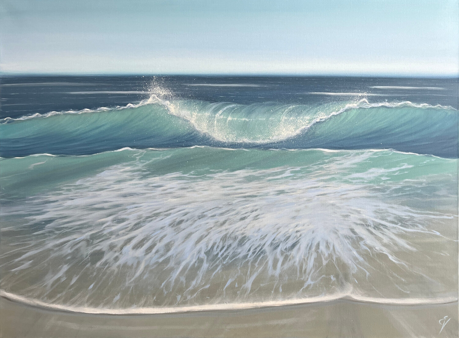 Wave Watching by Eva Volf (2024) : Painting Oil on Canvas - Singulart