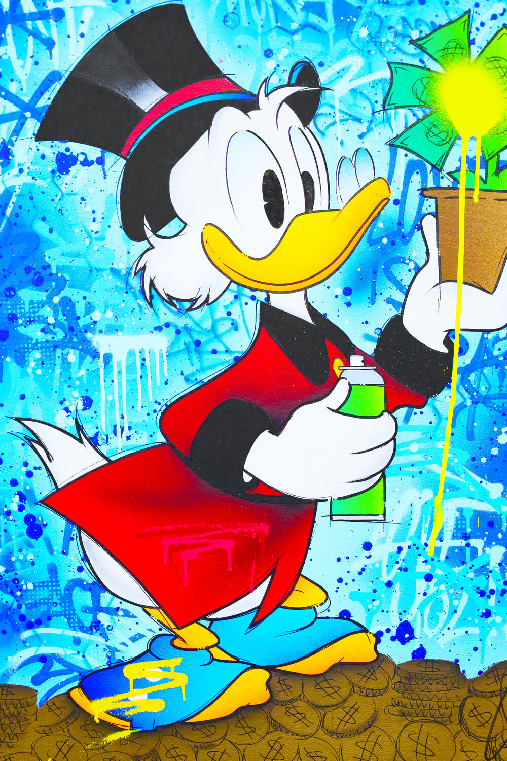 PICSOU AND THE MONEY FLOWER by Vincent Bardou (2023) : Painting Acrylic ...