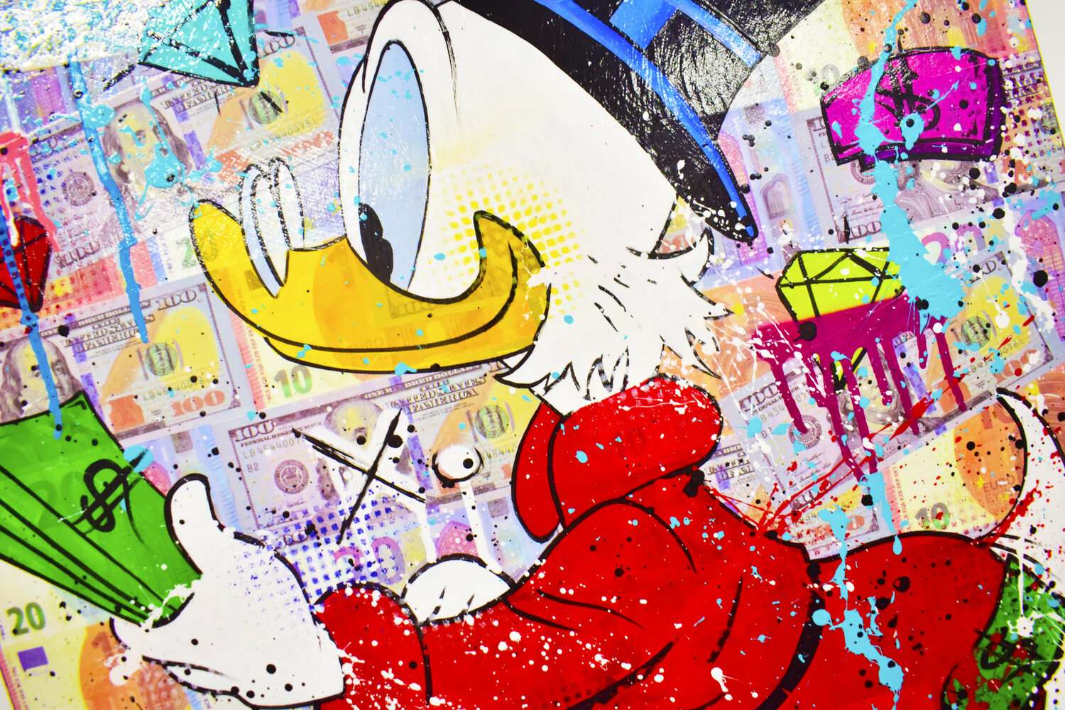 PICSOU MONEY von Vincent Bardou (2020): Malerei Acryl, Öl auf Leinwand ...