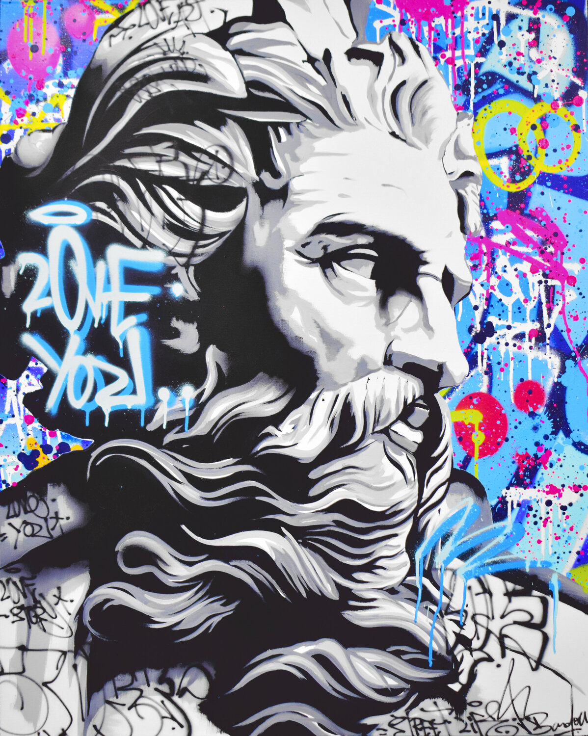 ZEUS POP by Vincent Bardou (2022) : Painting Acrylic, Graffiti on ...