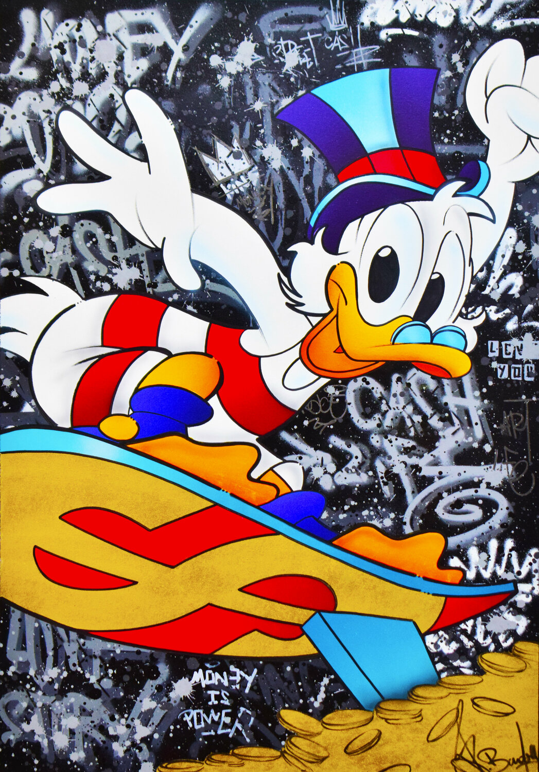 PICSOU MONEY SURFING von Vincent Bardou (2022): Malerei Acryl ...