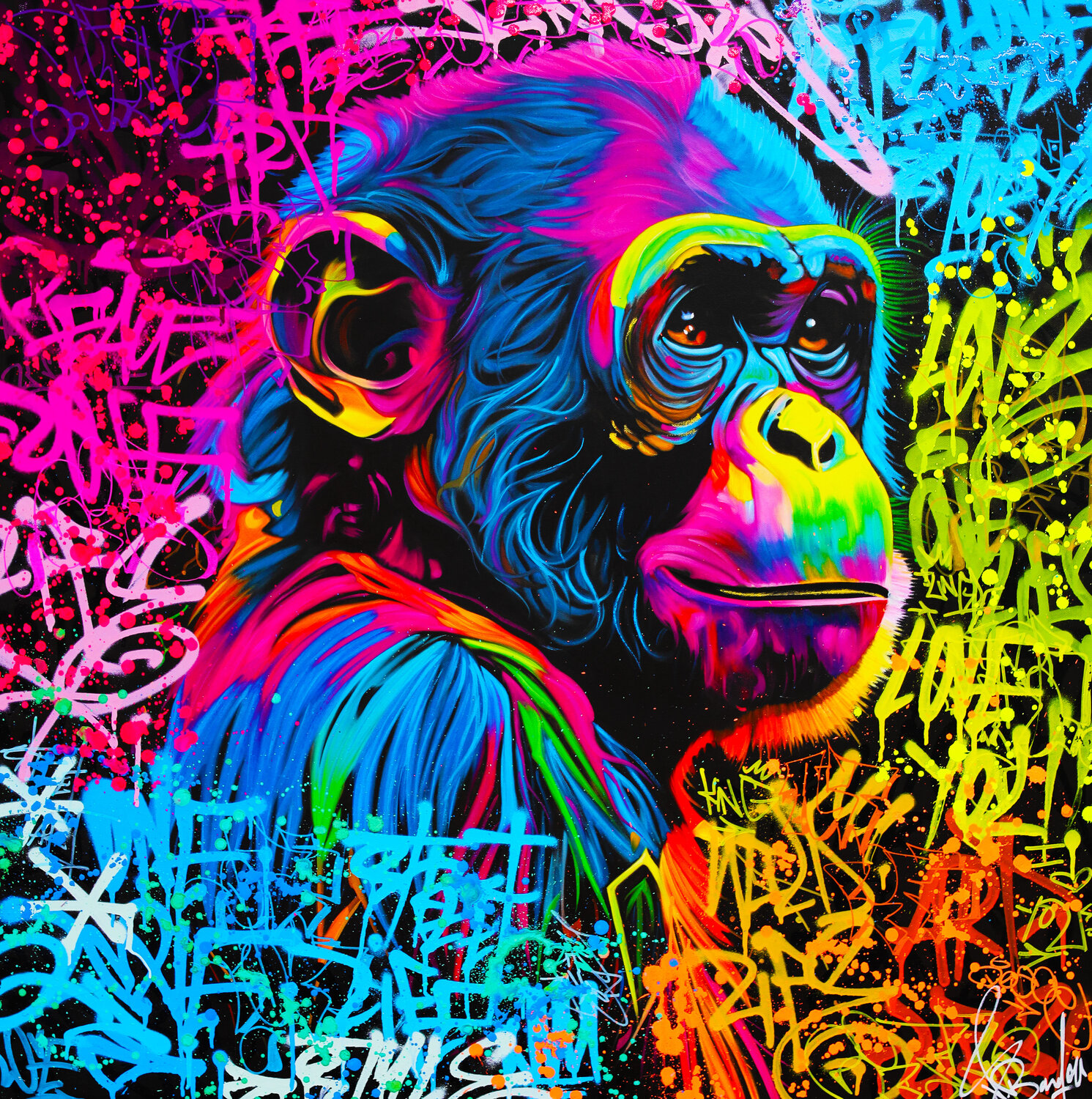 STREET MONKEY by Vincent Bardou (2024) : Painting Acrylic, Oil on ...