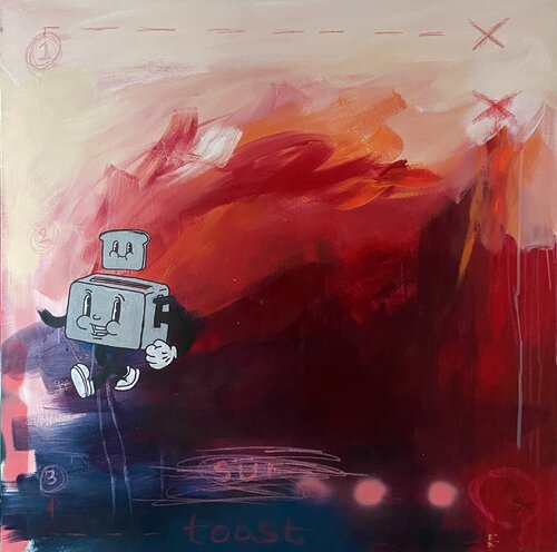 Toast by Ashley Cunningham (2022) : Painting Acrylic, Pastel on Canvas ...