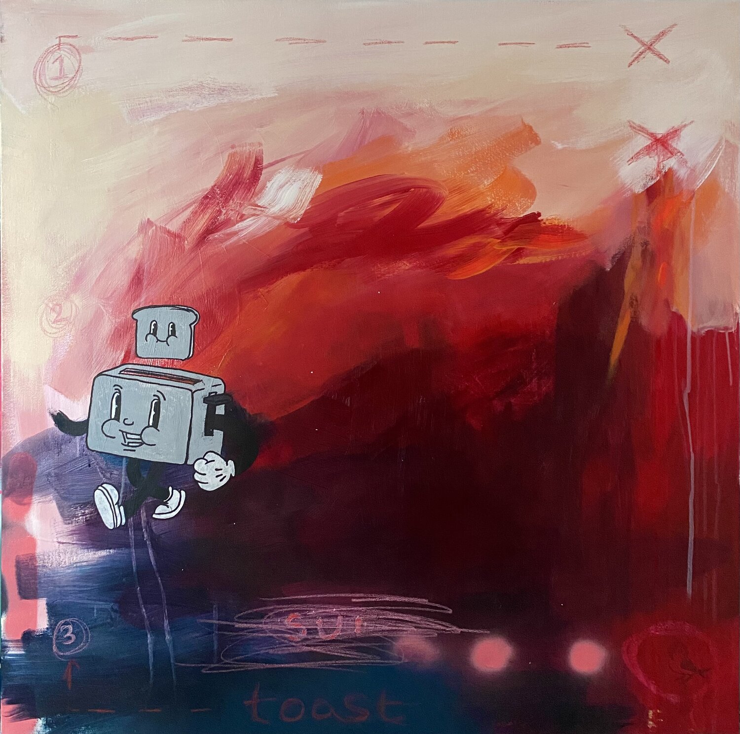 Toast by Ashley Cunningham (2022) : Painting Acrylic, Pastel on Canvas ...