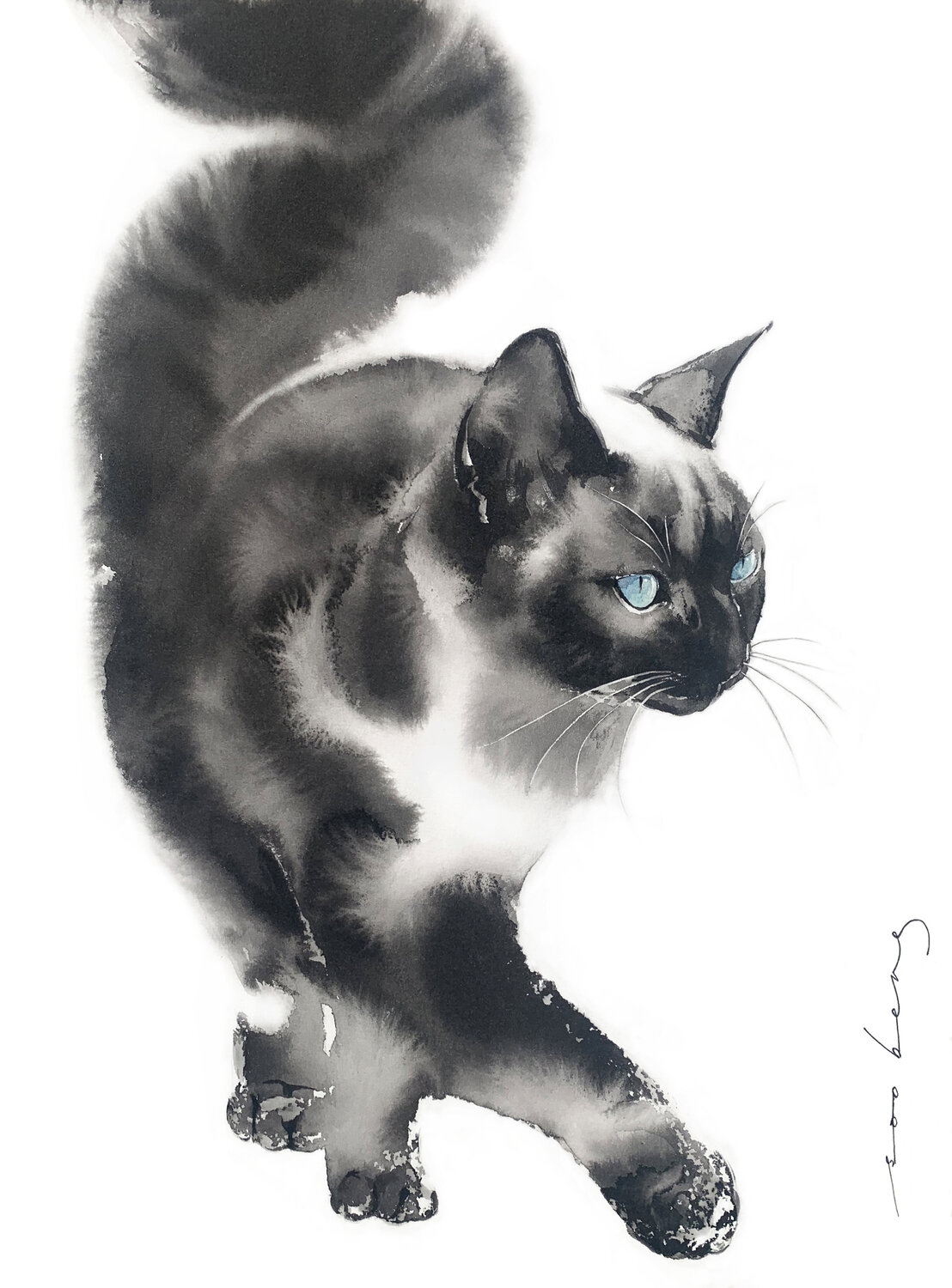 Graceful Moves by Soo Beng Lim (2023) : Drawing India Ink on Paper ...