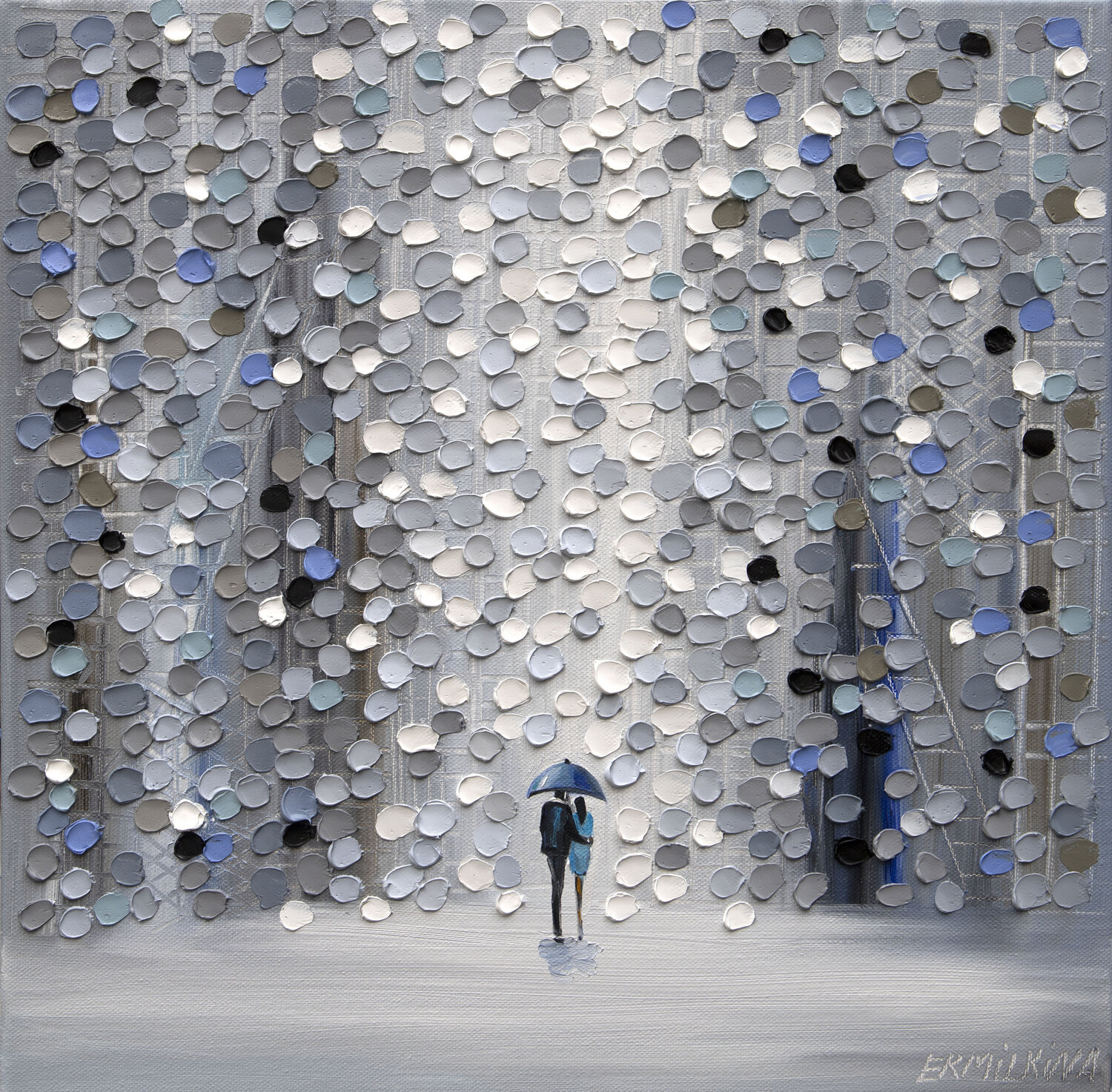 Foggy Rain by Ekaterina Ermilkina (2022) : Painting Oil on Canvas ...