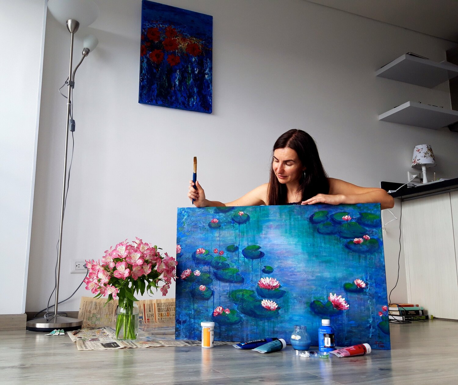 Water Lily Serenity by Elena Parau (2020) : Painting Acrylic, Pastel on ...