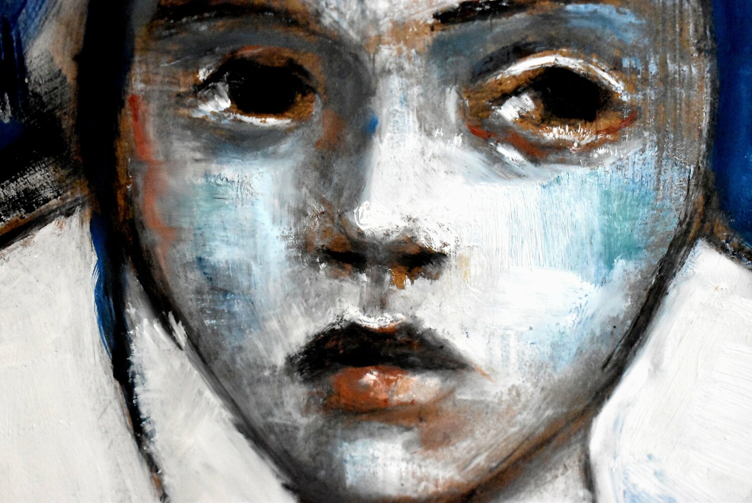 Arlequino azul de Roberto Gutiérrez Currás (2021) : Peinture Huile sur ...