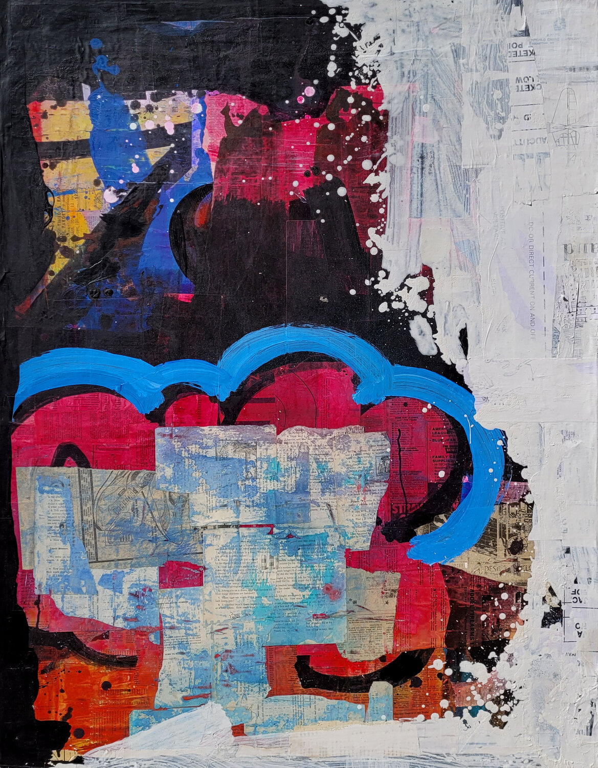 In Many Volcanoes by Dale Voelker (2021) : Painting Acrylic, Collage on ...