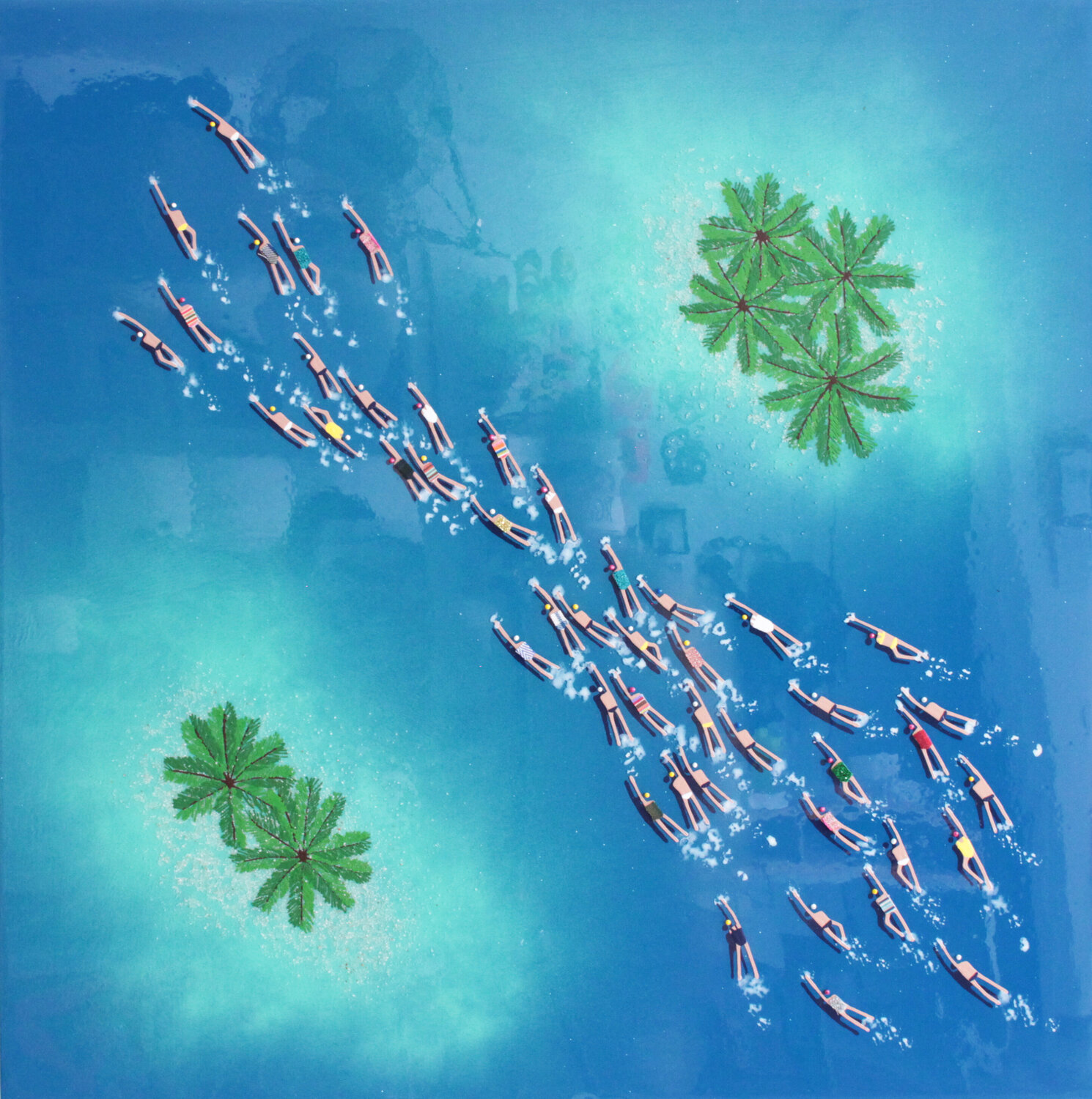 Swimmers 715 at Belize Caye Caulker by Ruben Abstract (2022) : Painting ...