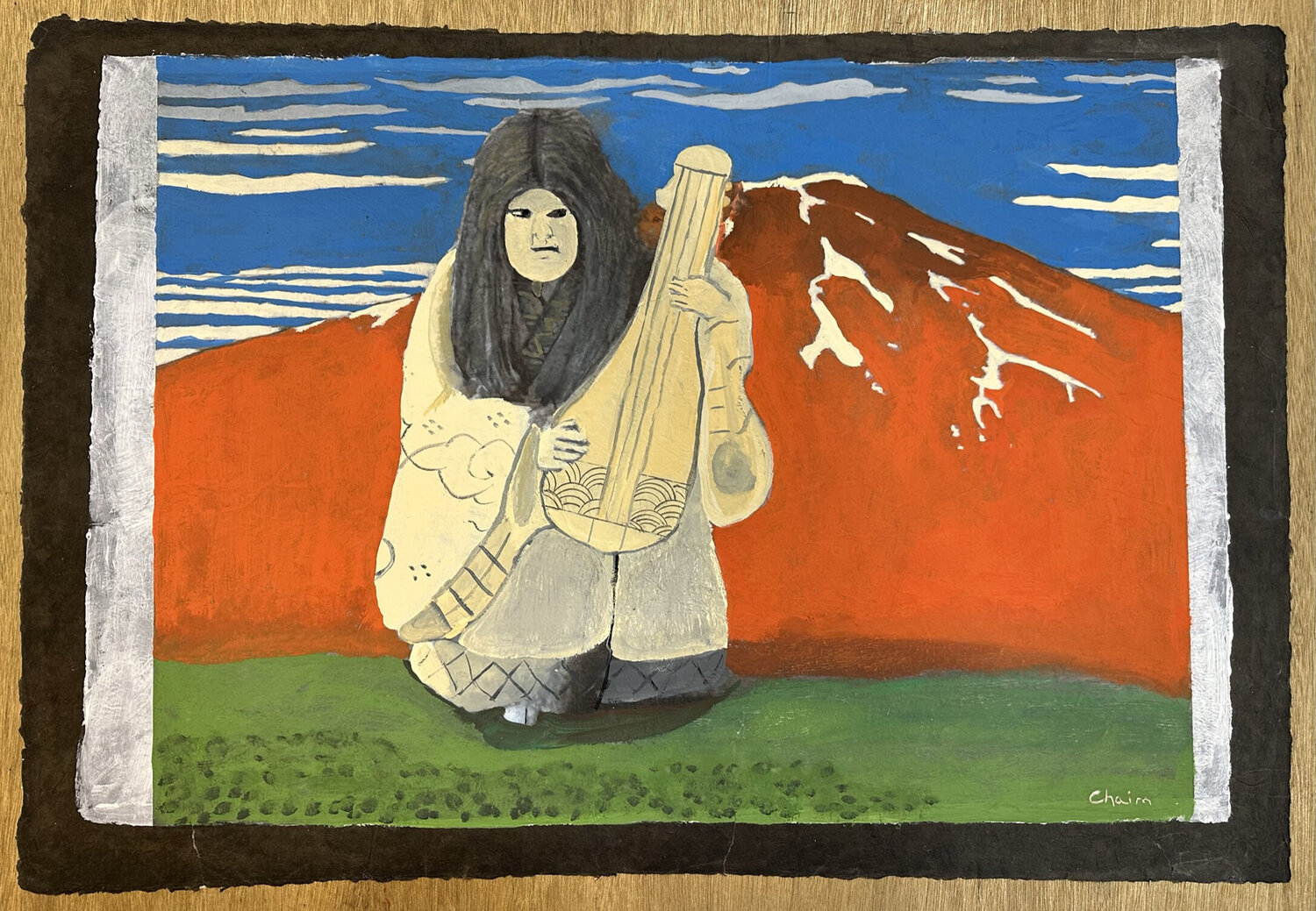 Netsuke - the Placid Face von Chaim Bezalel (2023): Malerei Gouache auf ...