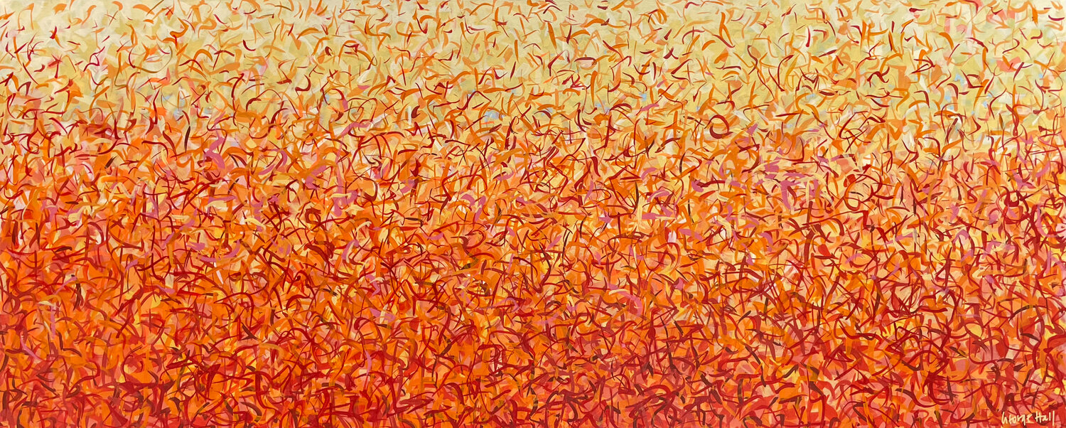 Outback Dance 152 x 61cm acrylic on canvas by George Hall (2022 ...