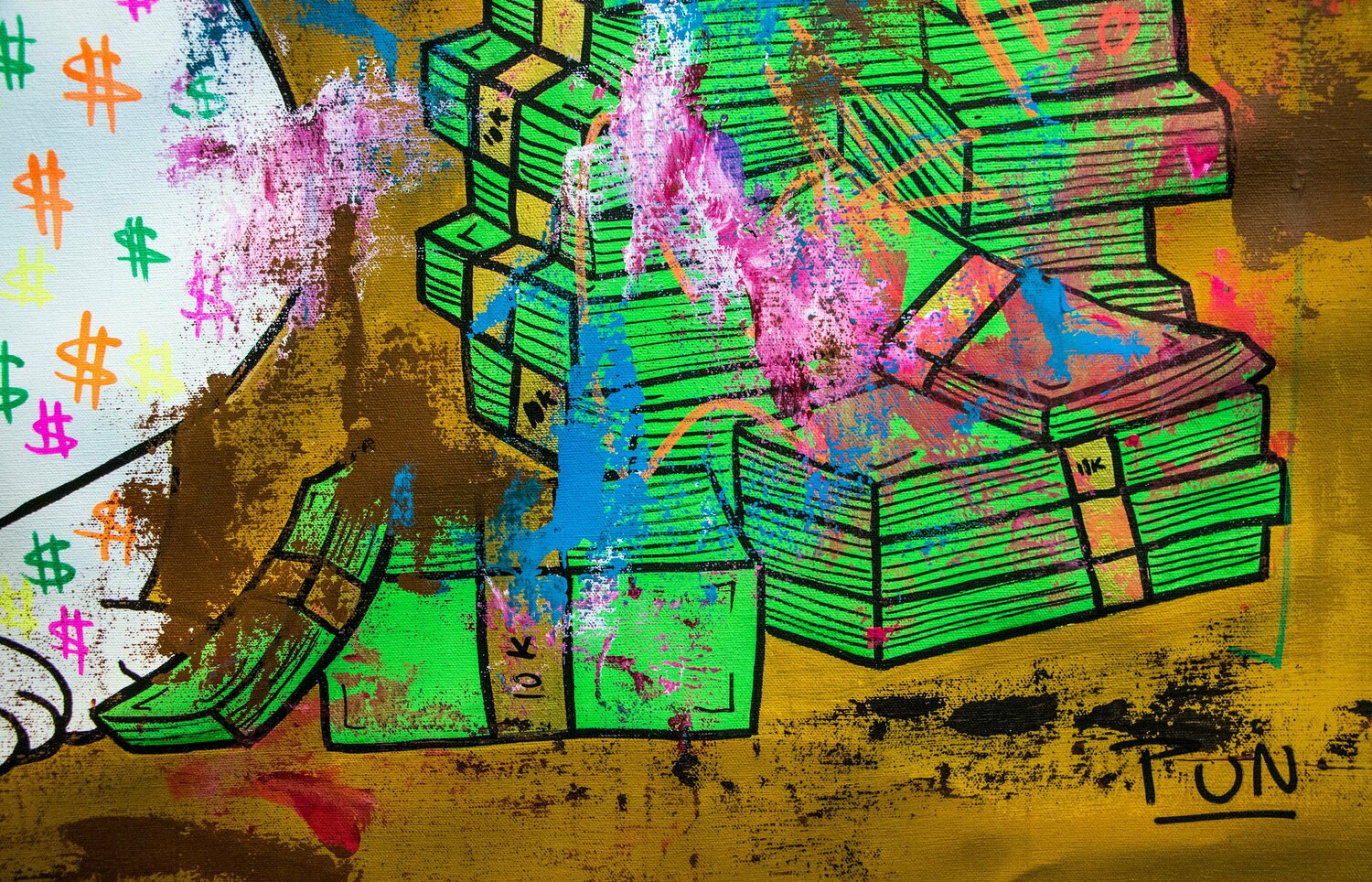 300k cash pile ft. Droopy by Carlos Pun (2020) : Painting Acrylic ...