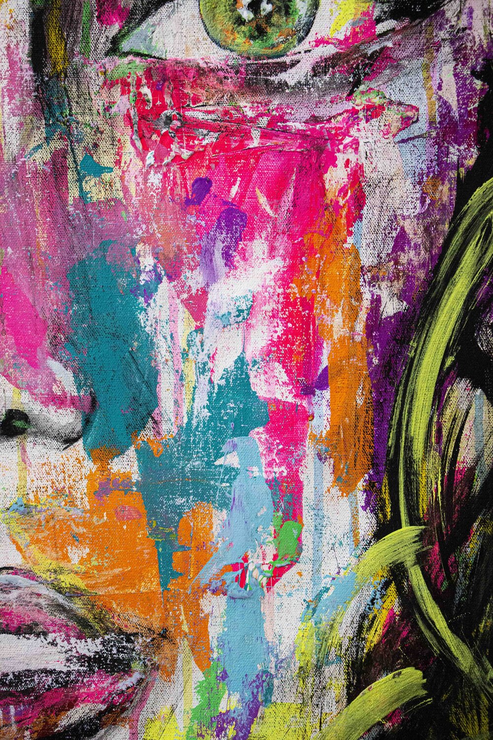 Eye dont lie - girl portrait series de Carlos Pun (2023) : Peinture Acrylique, Graffiti sur ...