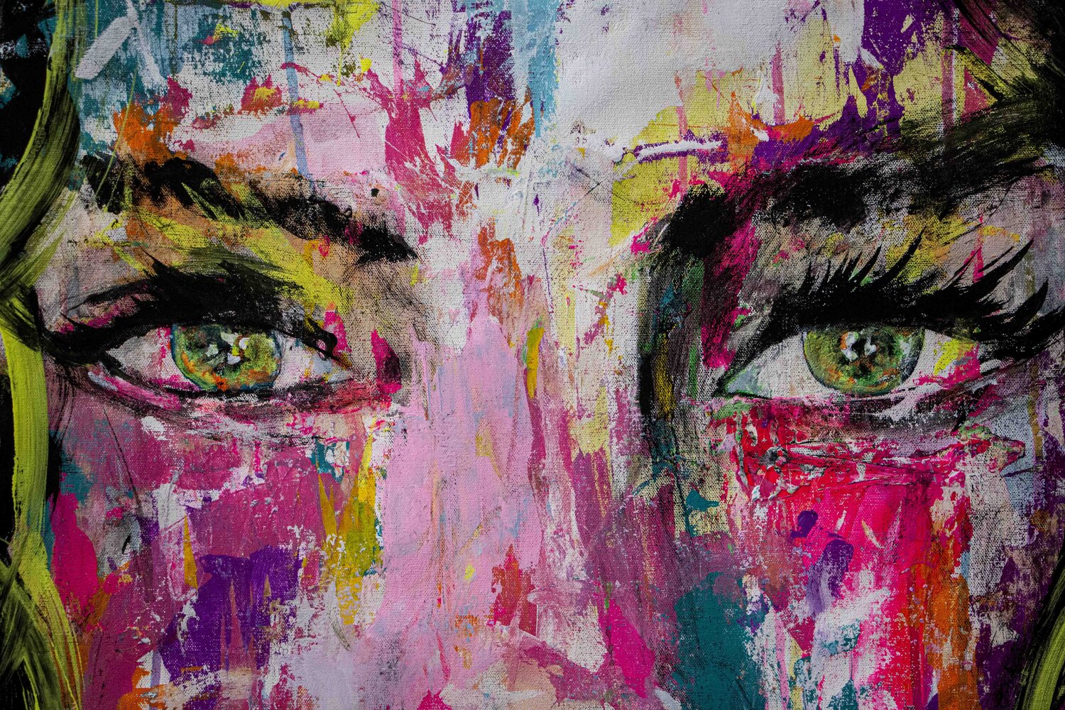 Eye dont lie - girl portrait series de Carlos Pun (2023) : Peinture Acrylique, Graffiti sur ...