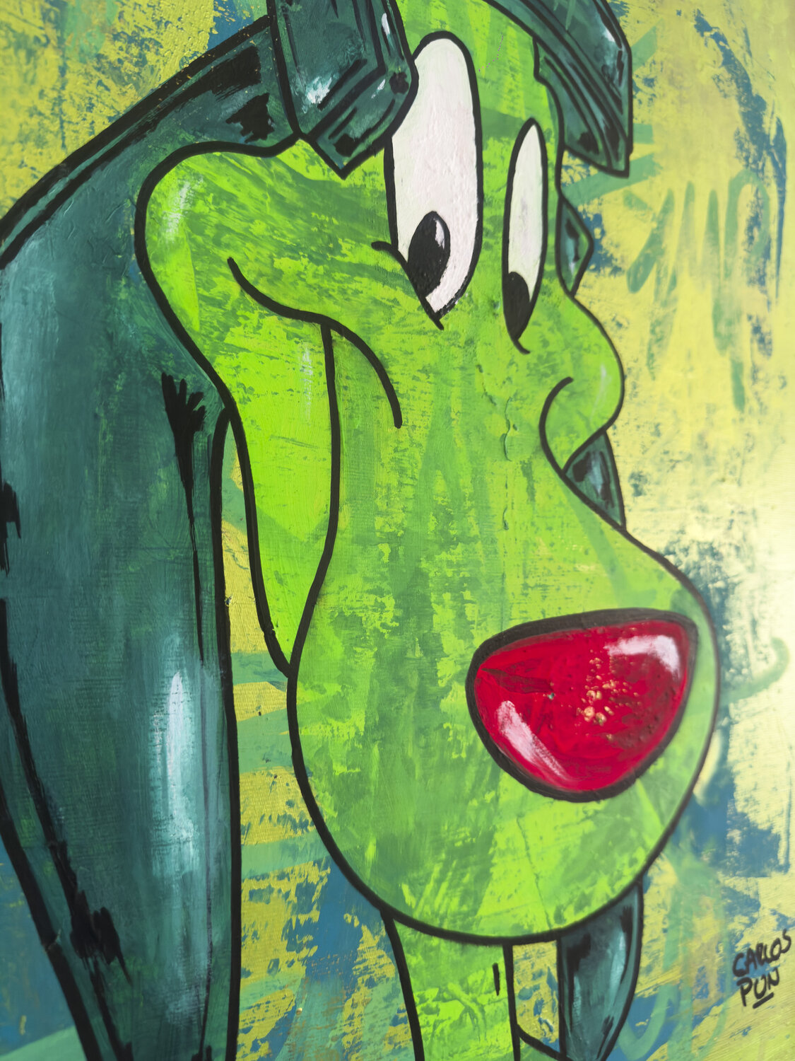 the green dog k9 marvins dog by Carlos Pun (2025) : Painting Acrylic on ...